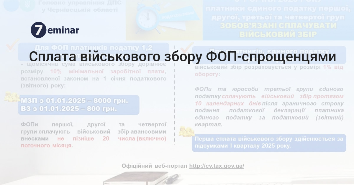 7eminar | Cплата військового збору ФОП-спрощенцями